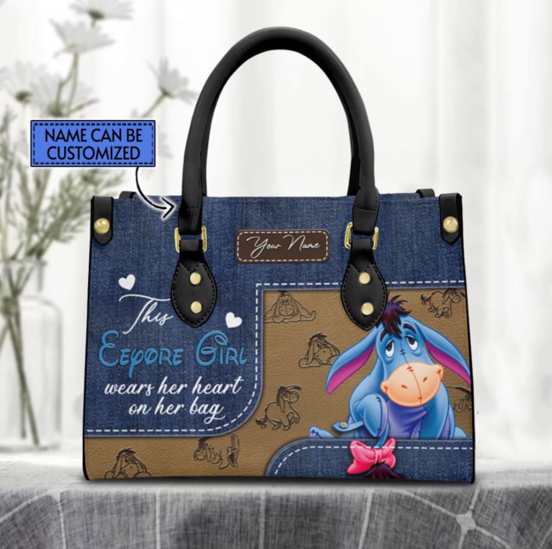Custom This Eeyore Girl Wears Her Heart on Her Bag Leather Bag Hand Bag ...