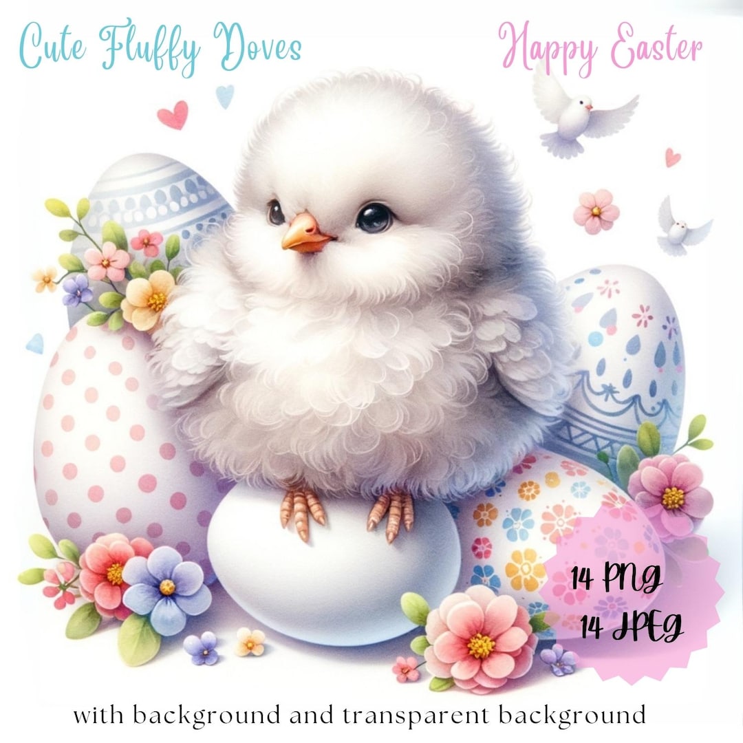 Easter Doves Clipart, Baby Bird PNG JPEG (digital Download) - Etsy
