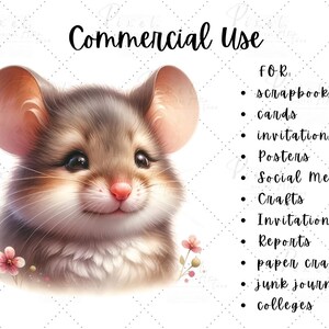 Watercolor Cute Mice Clipart and Posters, Adorable Mouse, Files 12 JPEG ...