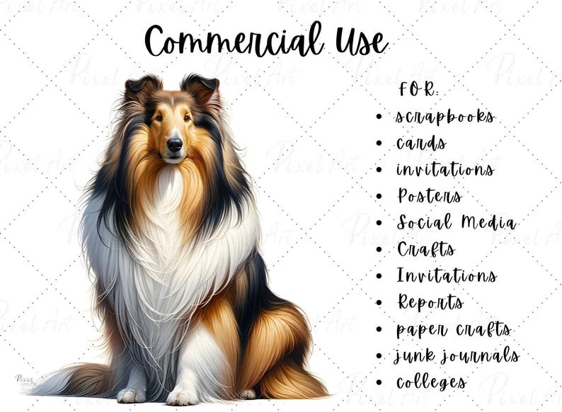 Watercolor Beautiful Sheltie, Clipart and Posters, Sheltie Dogs, Files ...