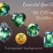 Emerald Gemstone Watercolor Clipart: Sparkling Green Gems (digital ...