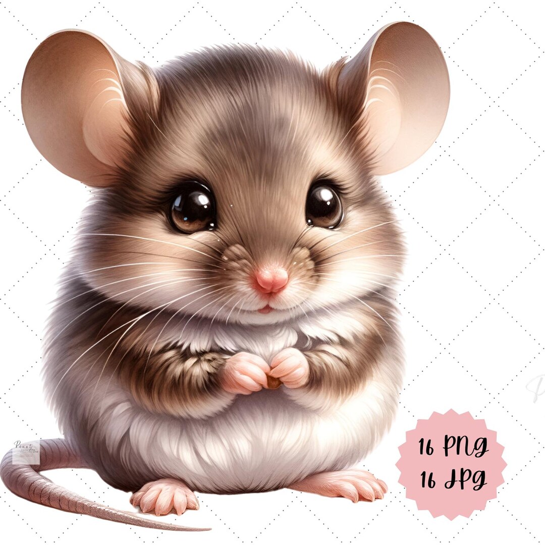 Watercolor of a Cute Mice Clipart and Posters, Adorable Mouse, Files 16 ...