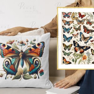 Vintage Butterfly Digital Paper Collection, Vintage Printable Scrapbook ...