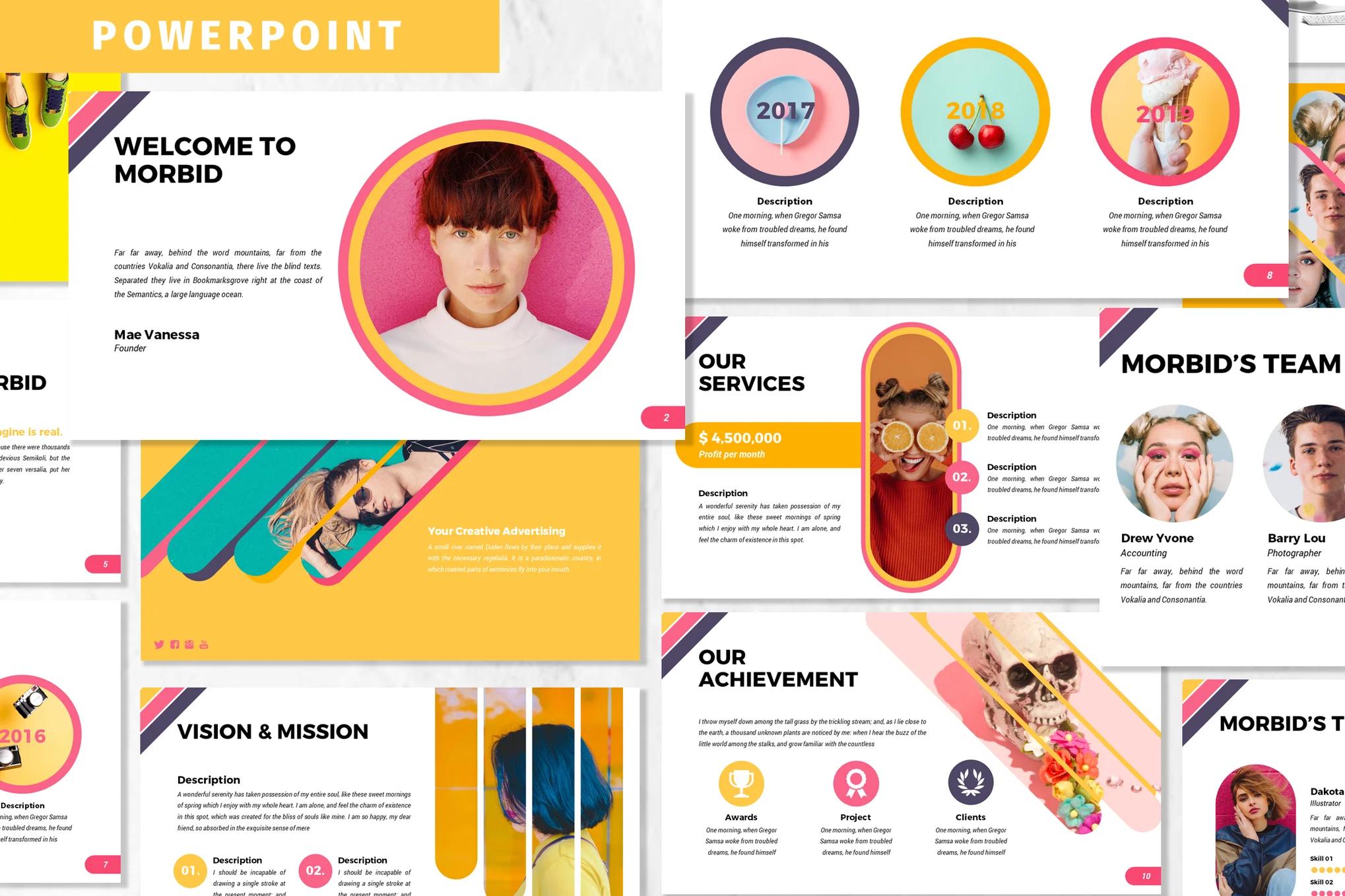 Stunning Powerpoint Template | 3 Unique Color Themes - Etsy