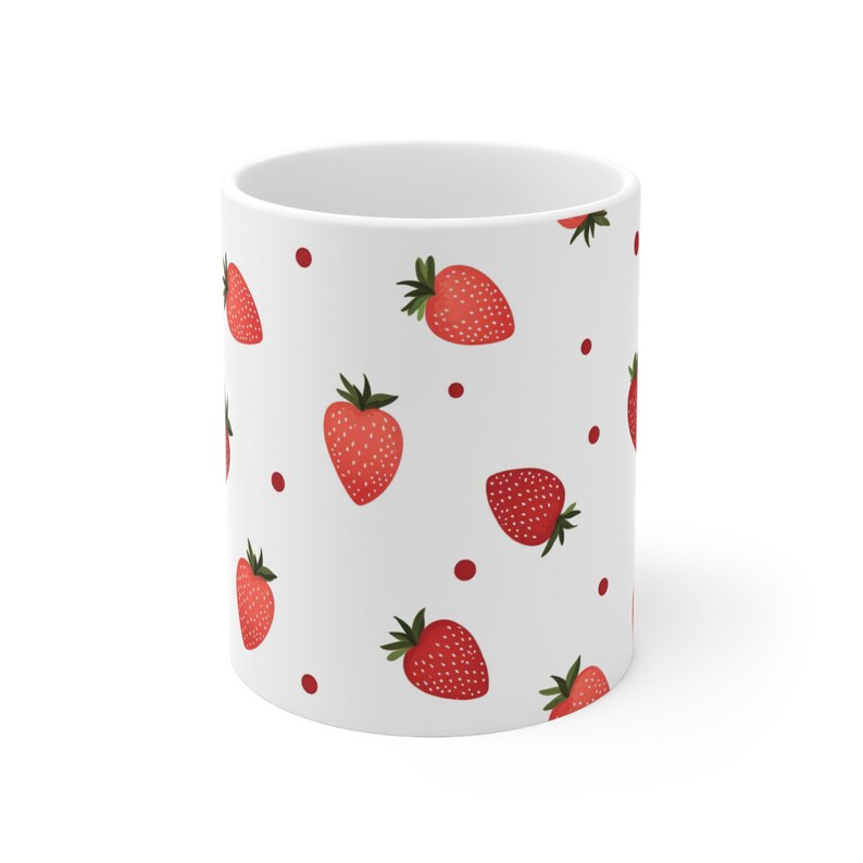 Cute Summer Strawberry Mug, Fun Strawberry Pattern Mug, Strawberry ...