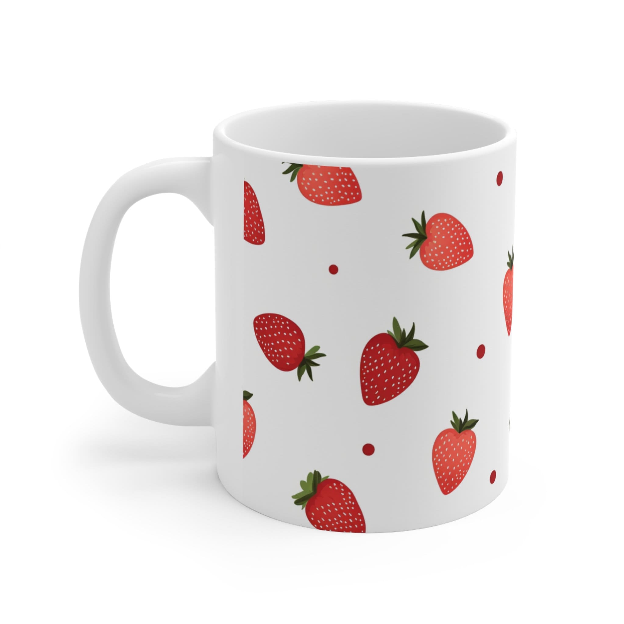 Cute Summer Strawberry Mug, Fun Strawberry Pattern Mug, Strawberry Dream Mug Design, Simple ...