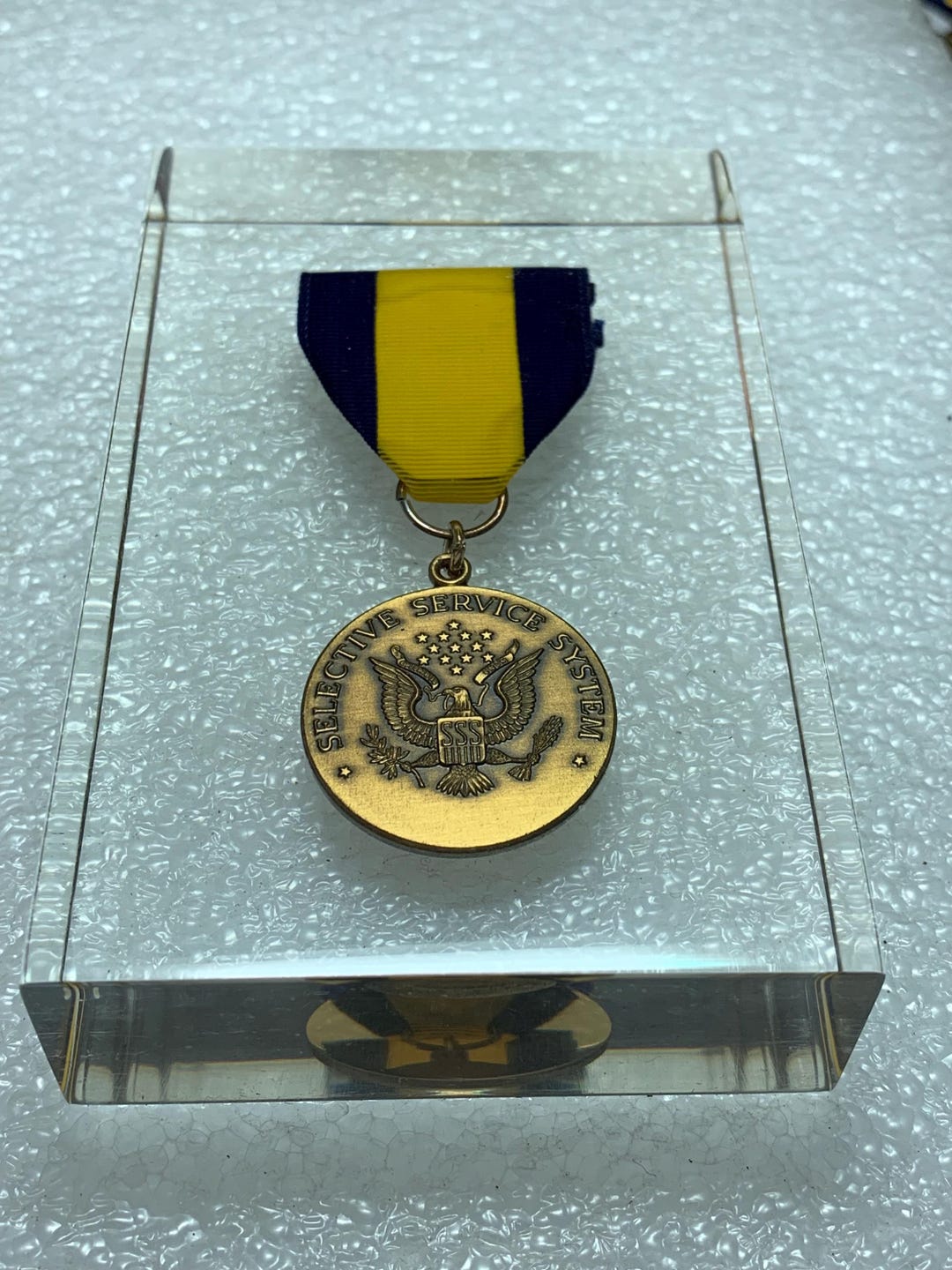 Antique Bronze Selective Service System Meritorious Service Medal in ...