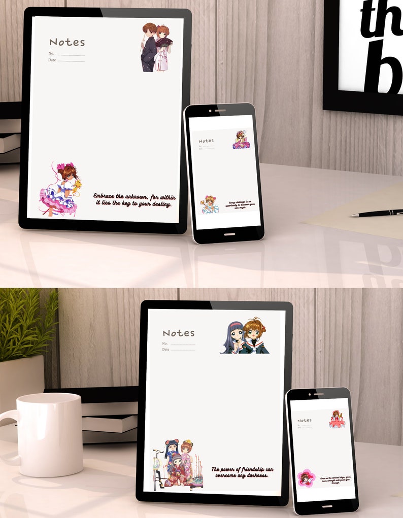Anime Digital Printable Instant Download Memo Pad Notepad Journal ...