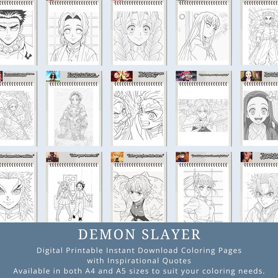 Anime Coloring Book for Adults & Teens | Printable Digital Download ...