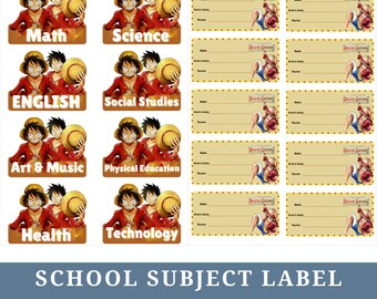 Cute Character Subject Labels | Canva Editable Template | Digital ...