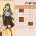 Anime-inspired 2024 Digital Printable Calendar A Lucky Year in Color - Etsy