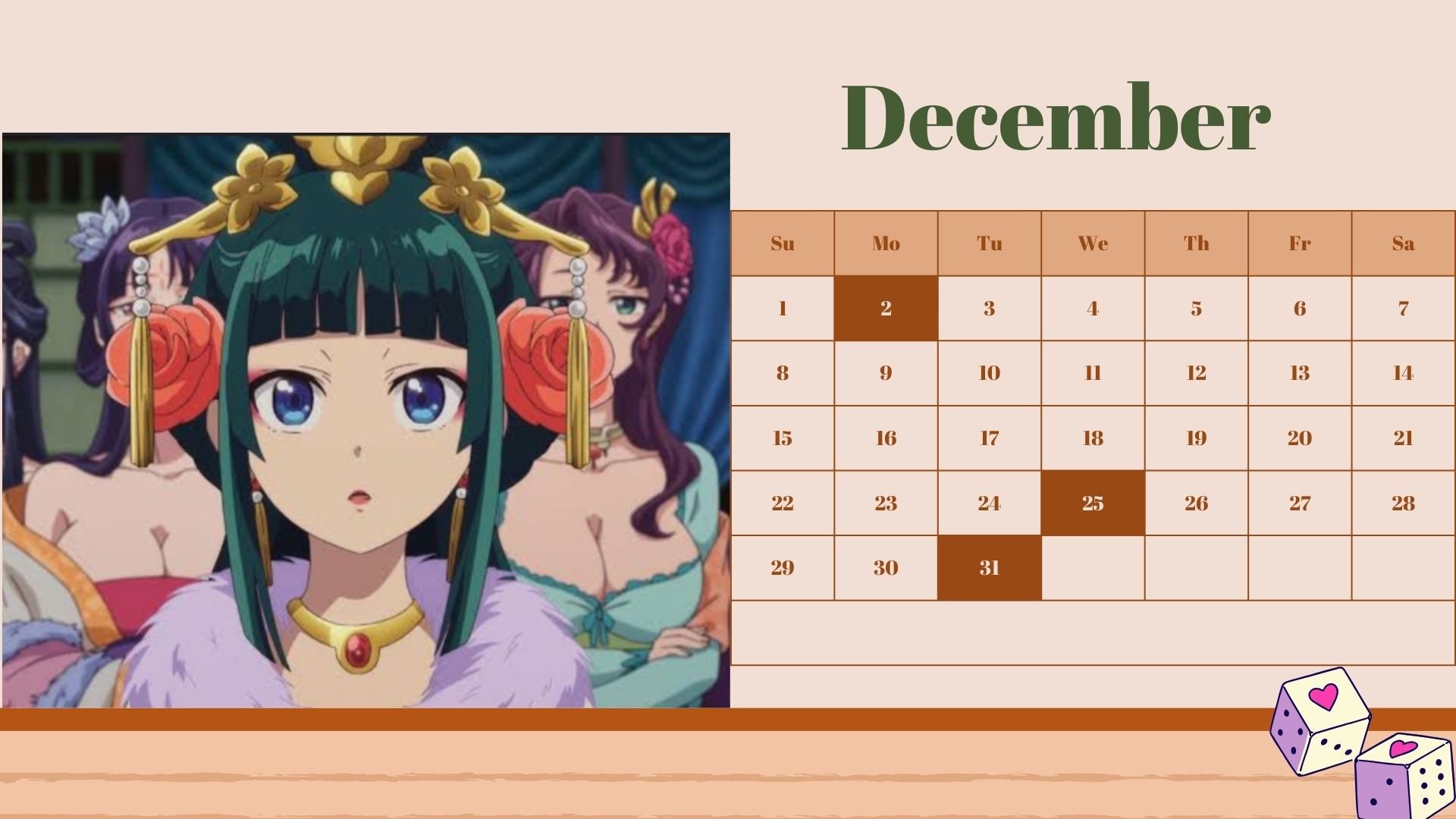 Anime-inspired 2024 Digital Printable Calendar A Lucky Year in Color - Etsy