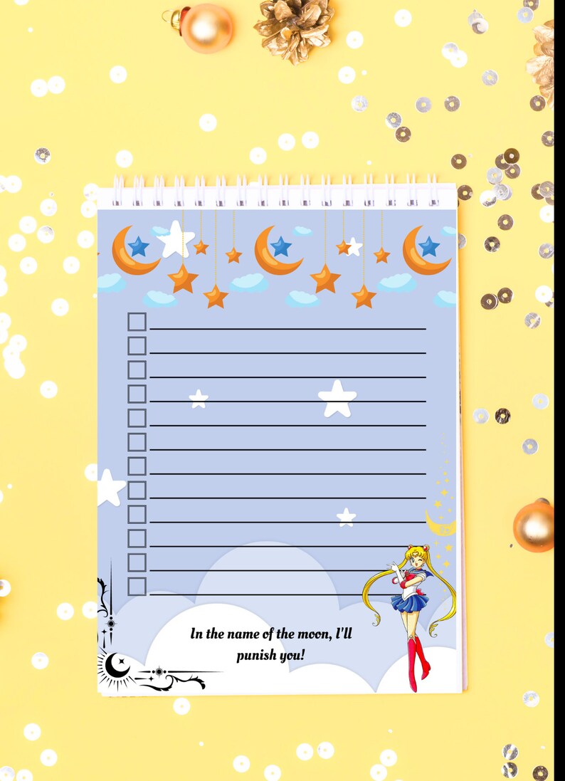 Anime Digital Printable Instant Download Memo Pad Notepad Journal ...