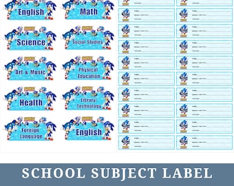 Cute Character Subject Labels | Canva Editable Template | Digital ...