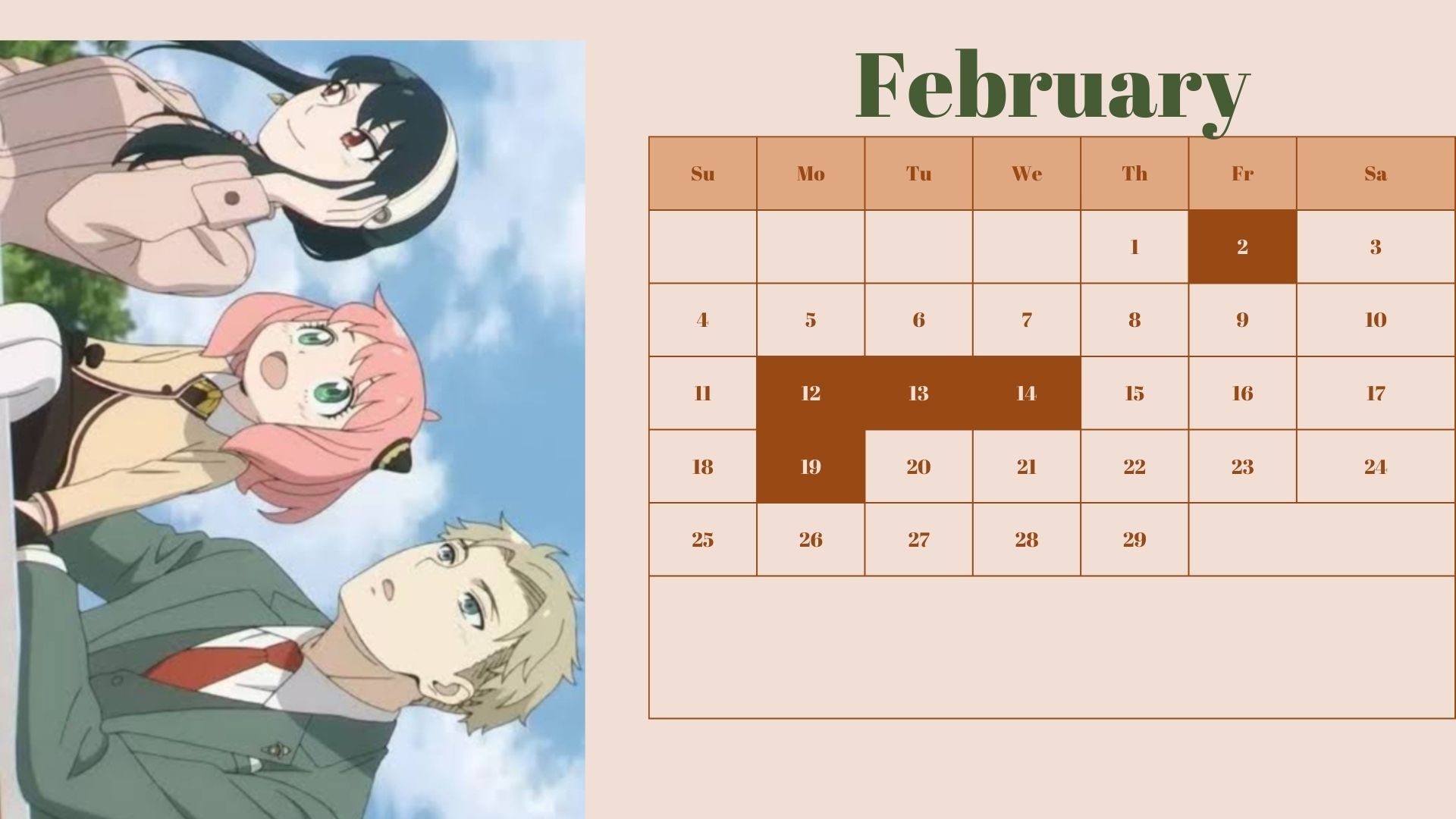 Anime-inspired 2024 Digital Printable Calendar A Lucky Year in Color - Etsy