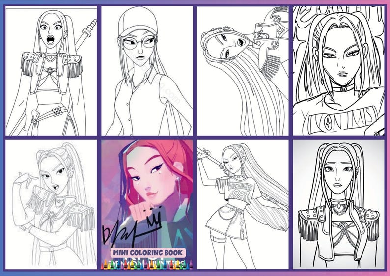 KPOP Coloring Book PDF | Mini KDH Instant Download | Cute Anime Style ...