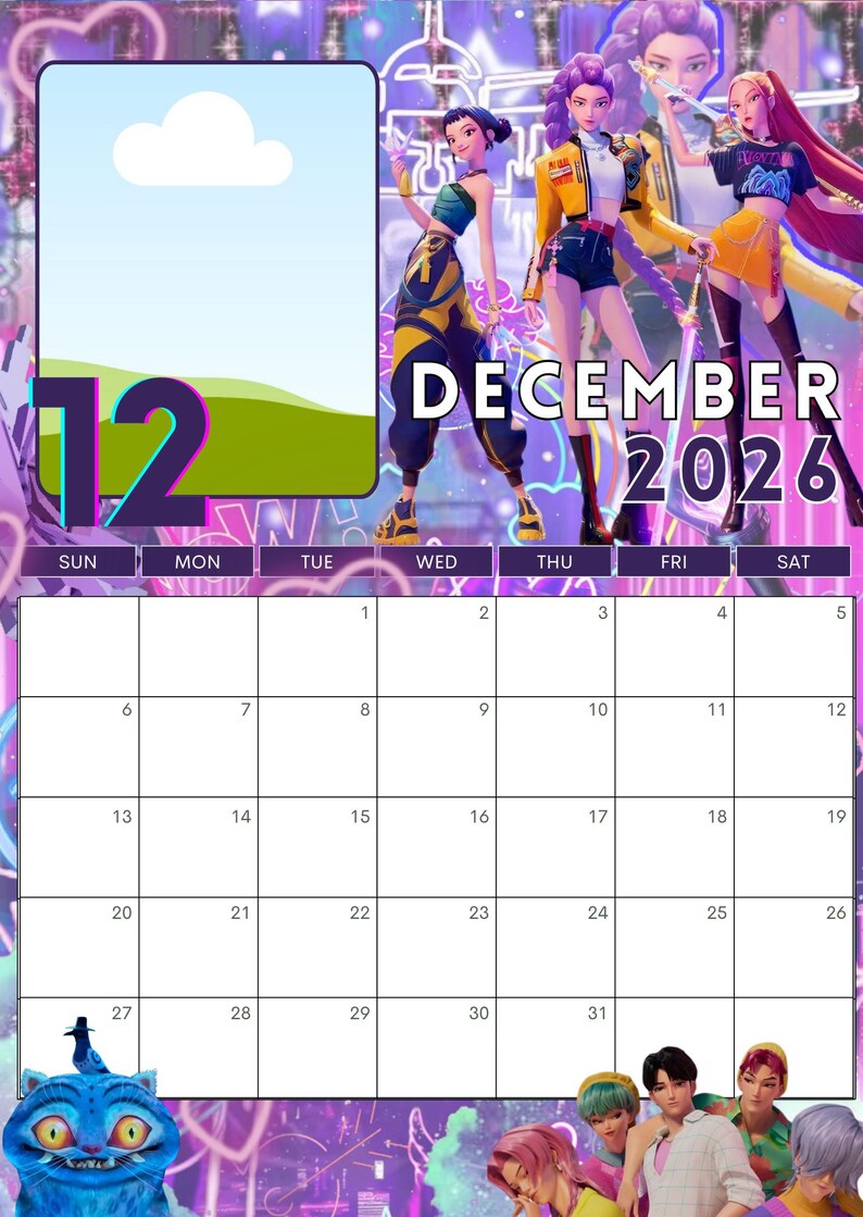 KDH 2026 Editable Calendar Canva Template | Drag and Drop Photo, Custom ...