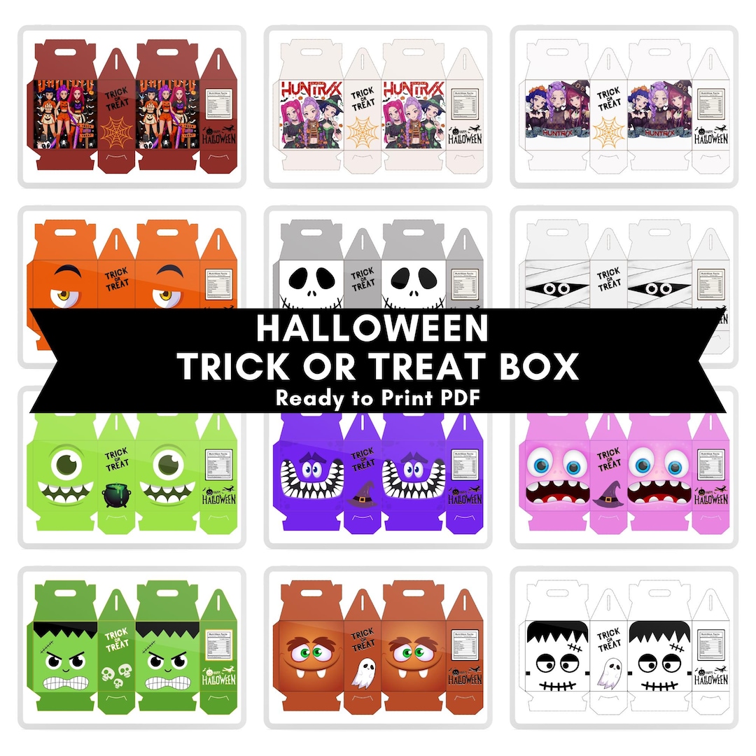 Halloween Trick or Treat Box PDF | Instant Download Printable Party ...