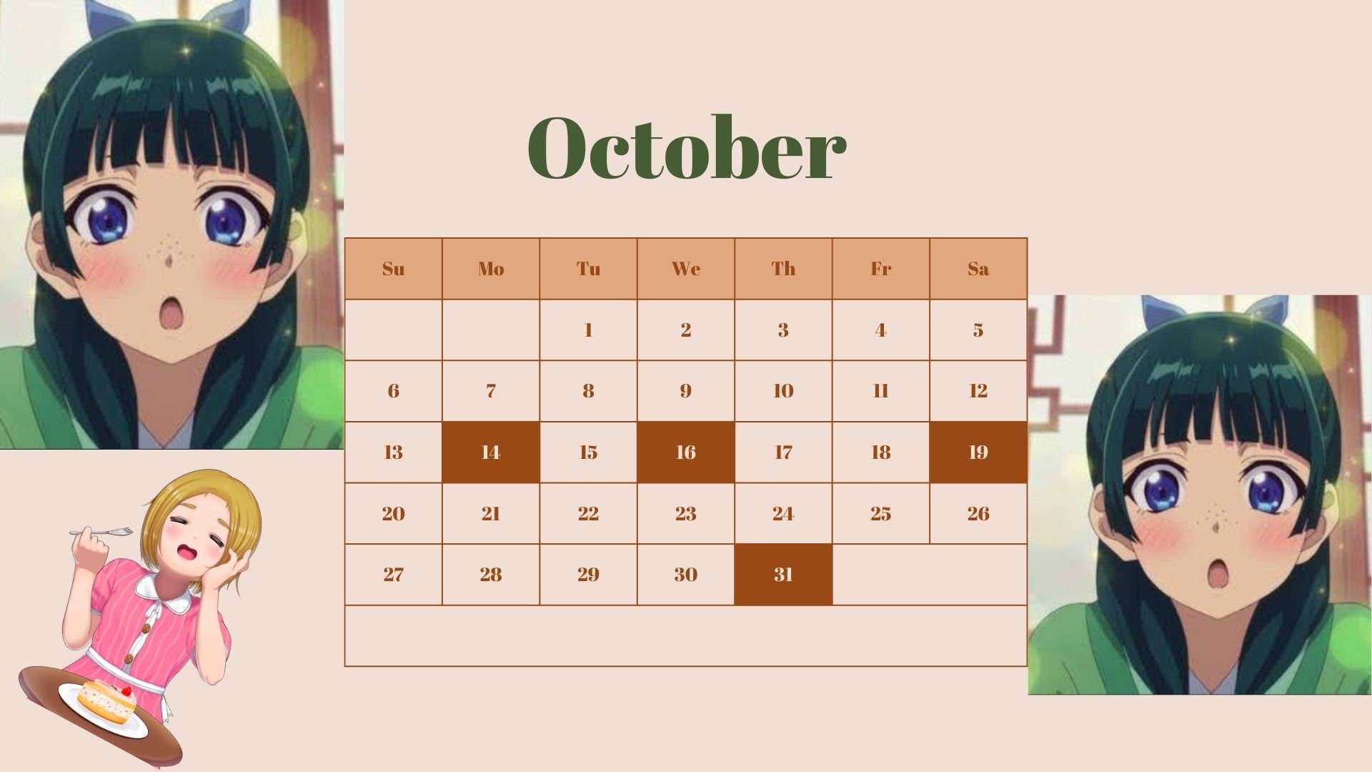 Anime-inspired 2024 Digital Printable Calendar A Lucky Year in Color - Etsy