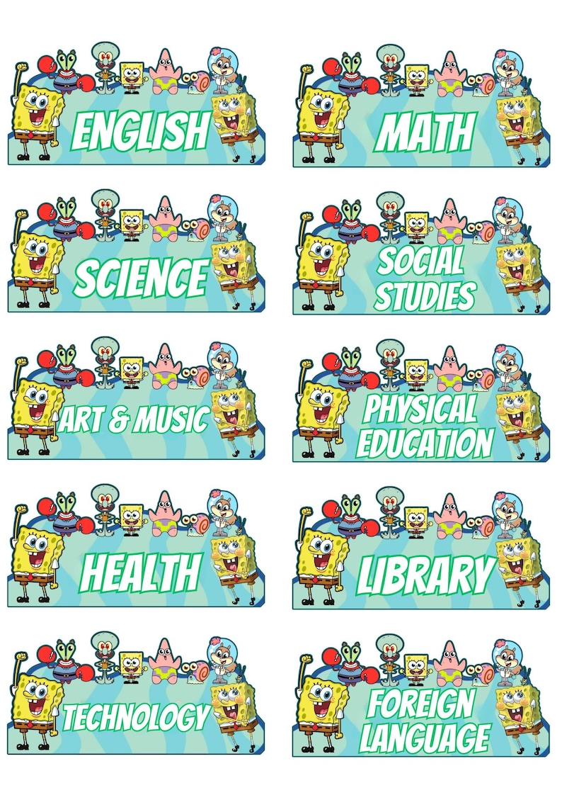 Cute Character Subject Labels | Canva Editable Template | Digital ...