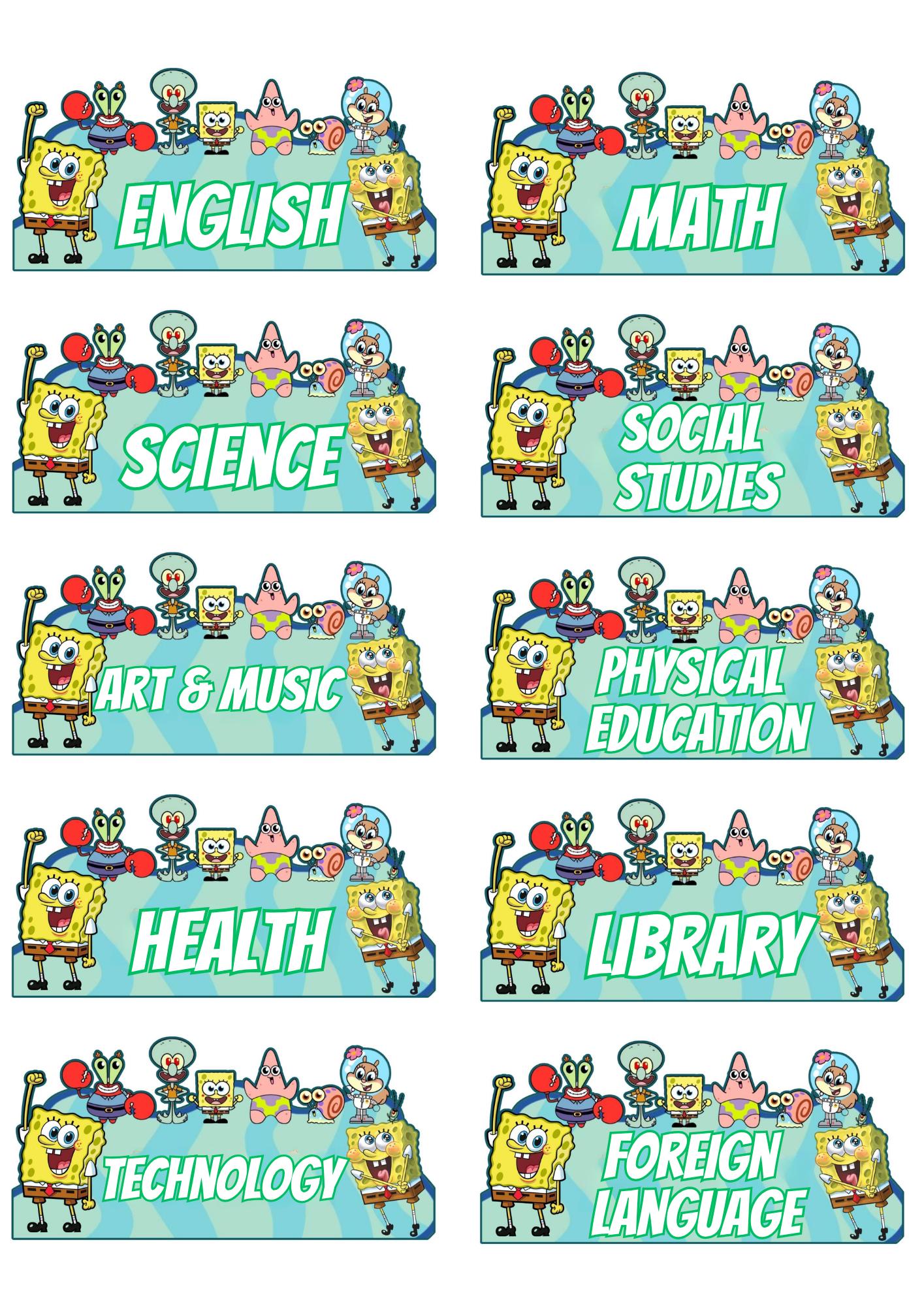 Cute Character Subject Labels | Canva Editable Template | Digital ...