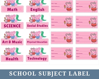 Cute Character Subject Labels | Canva Editable Template | Digital ...