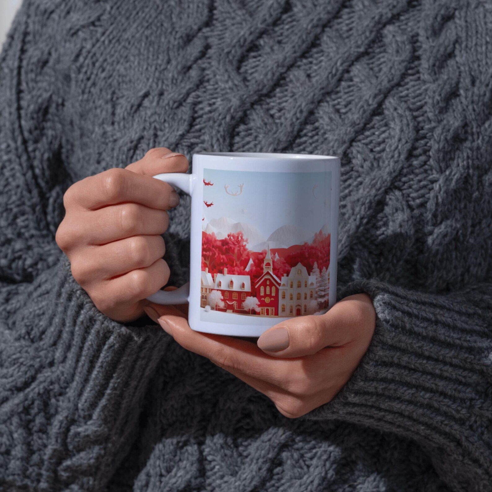 20 Creative Christmas Mug Canva Template | Festive Editable Mug Wraps ...