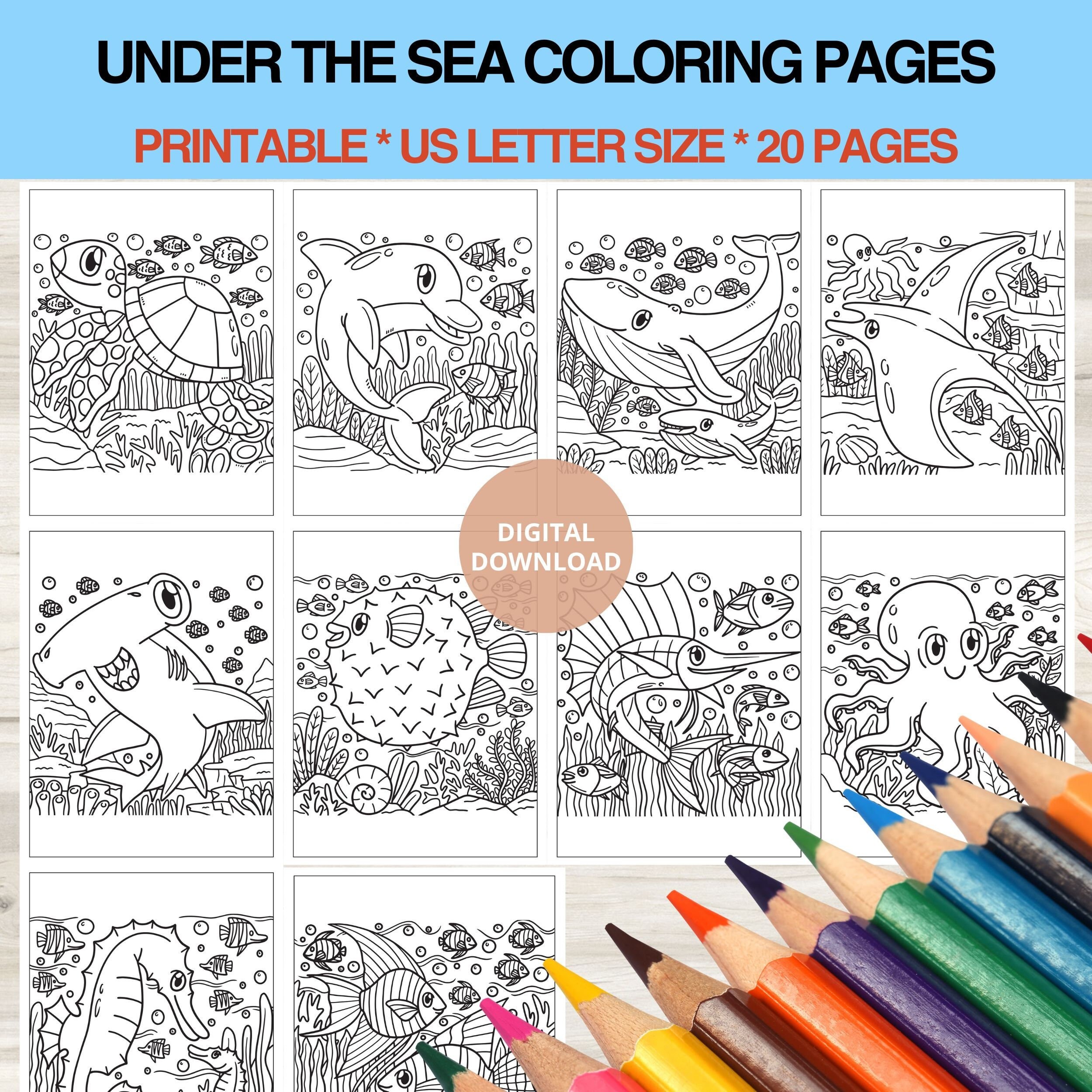 Under the Sea Coloring Pages, Printable Under the Sea Coloring Sheets ...