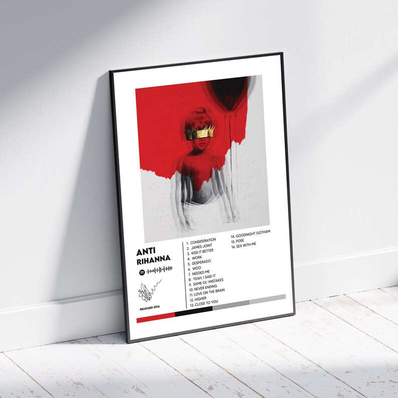 Rihanna Anti Album Cover Print Poster Minimalist Album Cover Poster ...