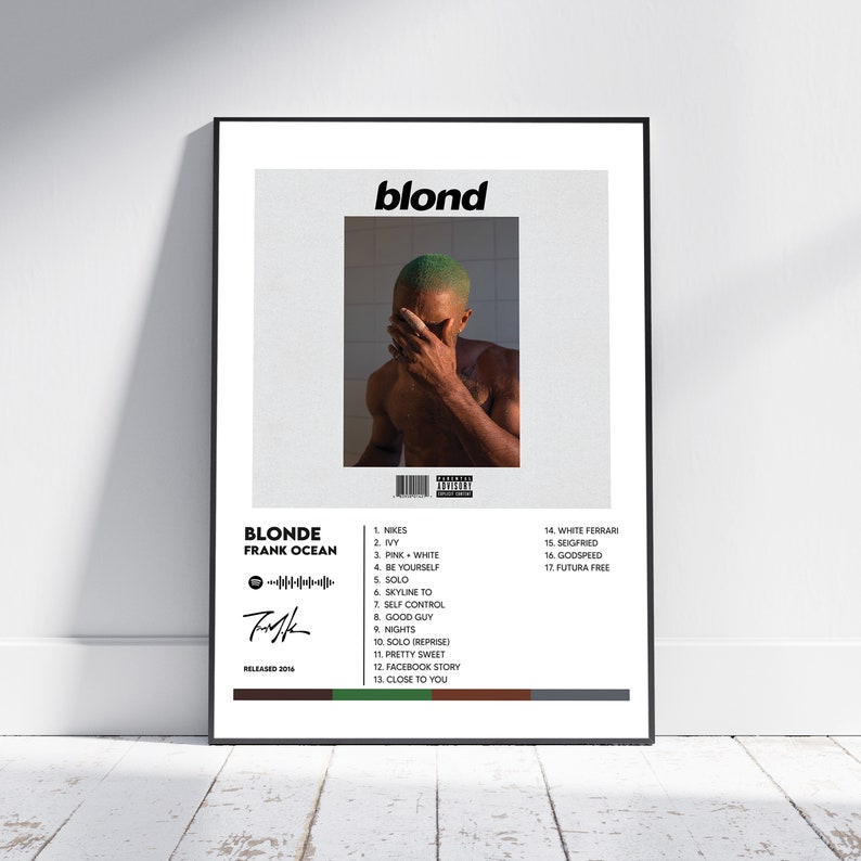 Frank Ocean Blonde Album Cover Print Poster Minimalist Album Cover ...