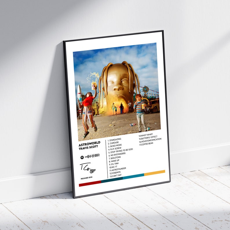 Travis Scott Astroworld Album Cover Print Poster Minimalist Album Cover ...