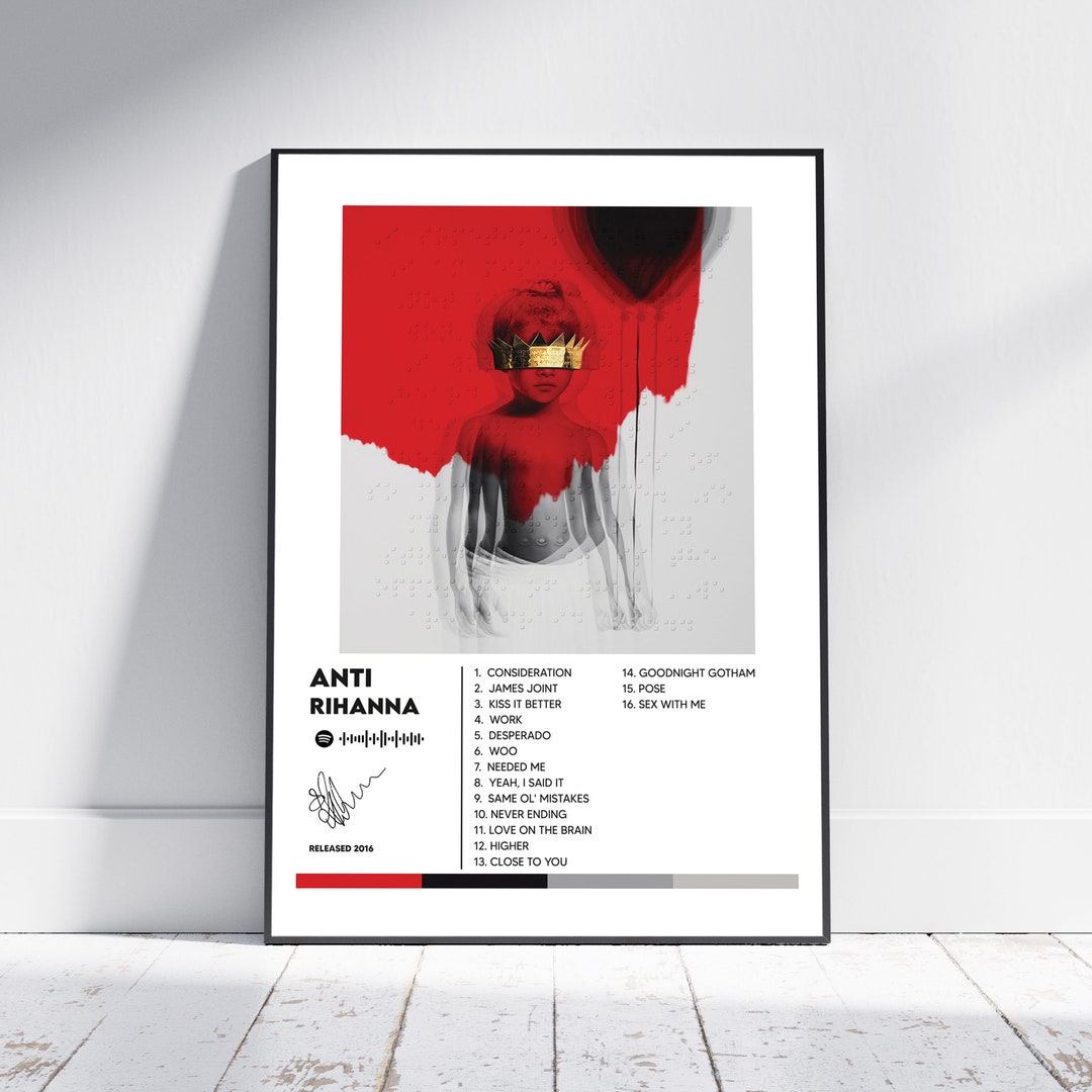 Rihanna Anti Album Cover Print Poster Minimalist Album Cover Poster ...