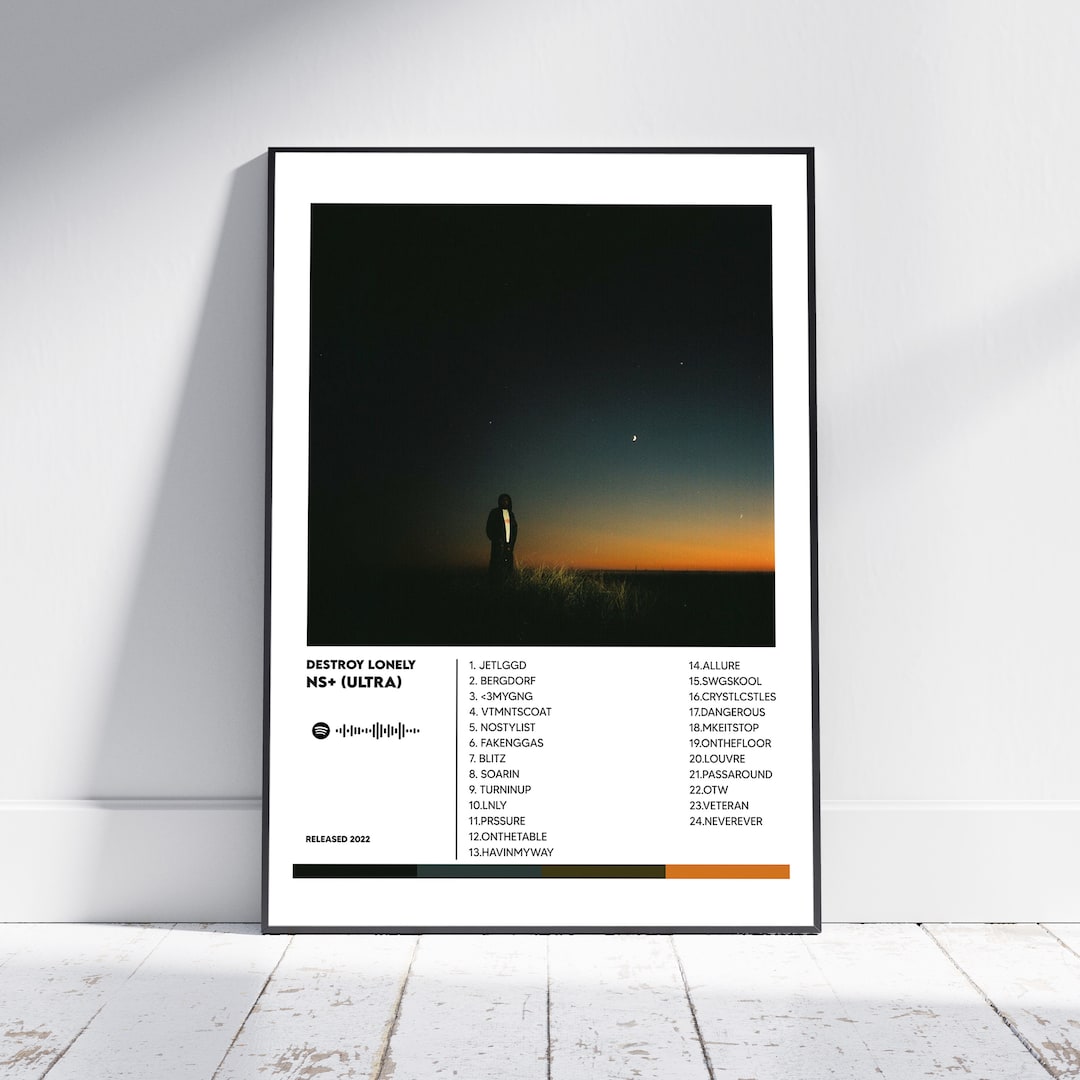 NS ULTRA Destroy Lonely Album Cover Print Poster Minimalist Album Cover ...