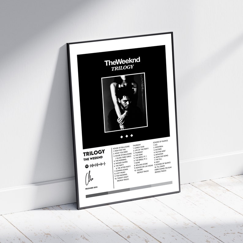 The Weeknd Trilogy Album Cover Print Poster Minimalist Album Cover ...