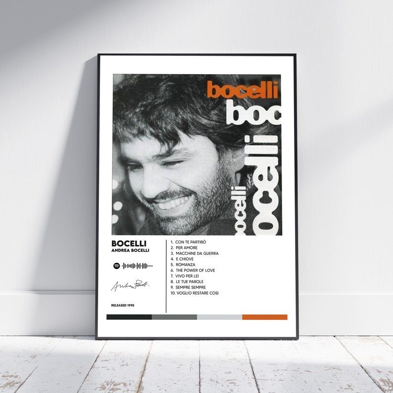 Andrea Bocelli Bocelli Album Cover Print Poster Minimalist Album Cover ...