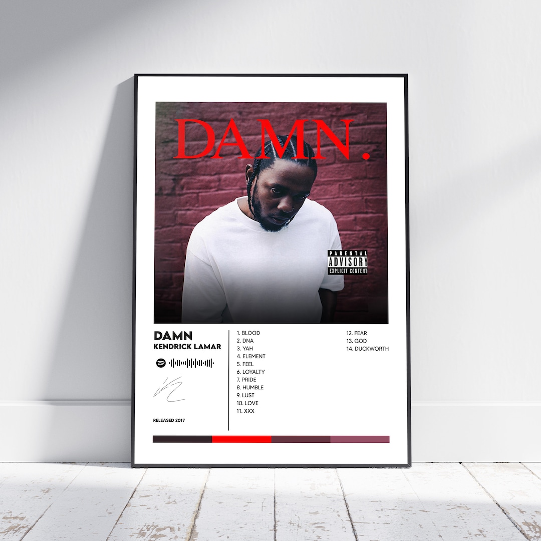 Kendrick Lamar Damn Album Cover Print Poster Minimalist Album Cover ...