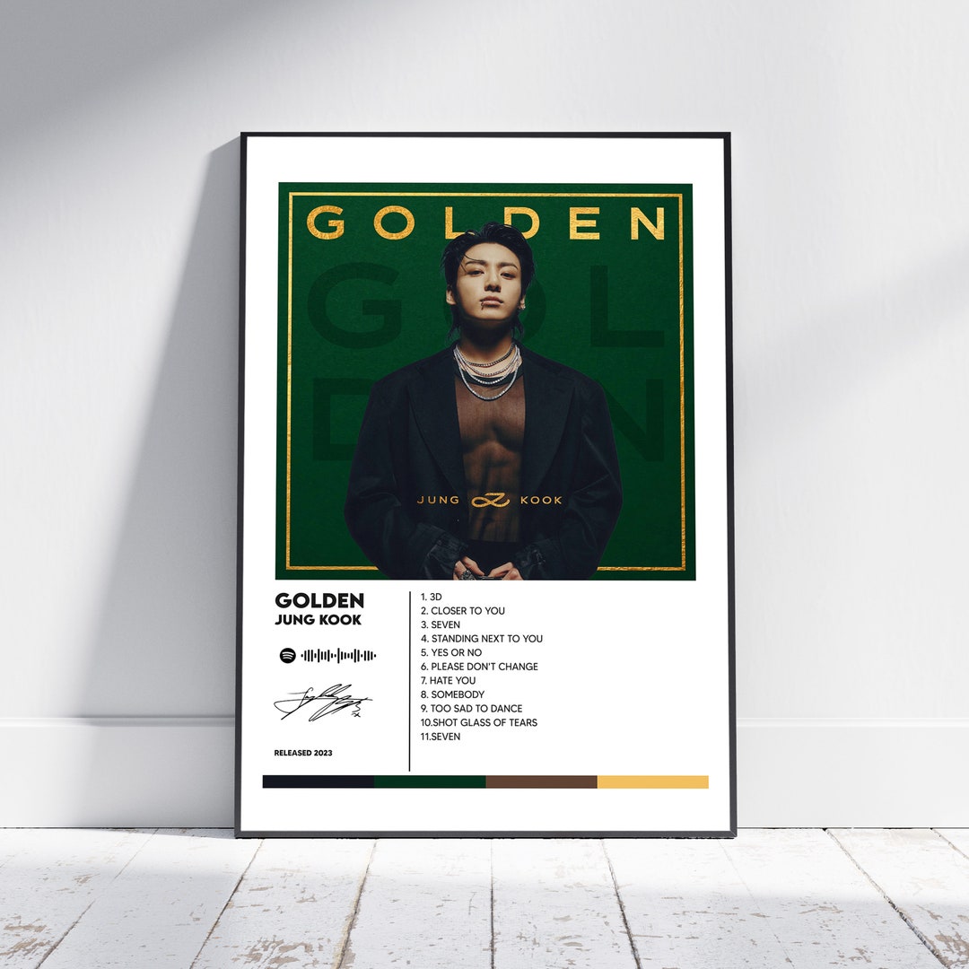 Jung Kook Golden Album Cover Print Poster Minimalist Album Cover Poster ...