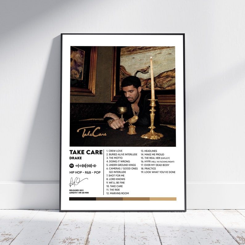 Drake Take Care Album Cover Print Poster Minimalist Album Cover Poster ...