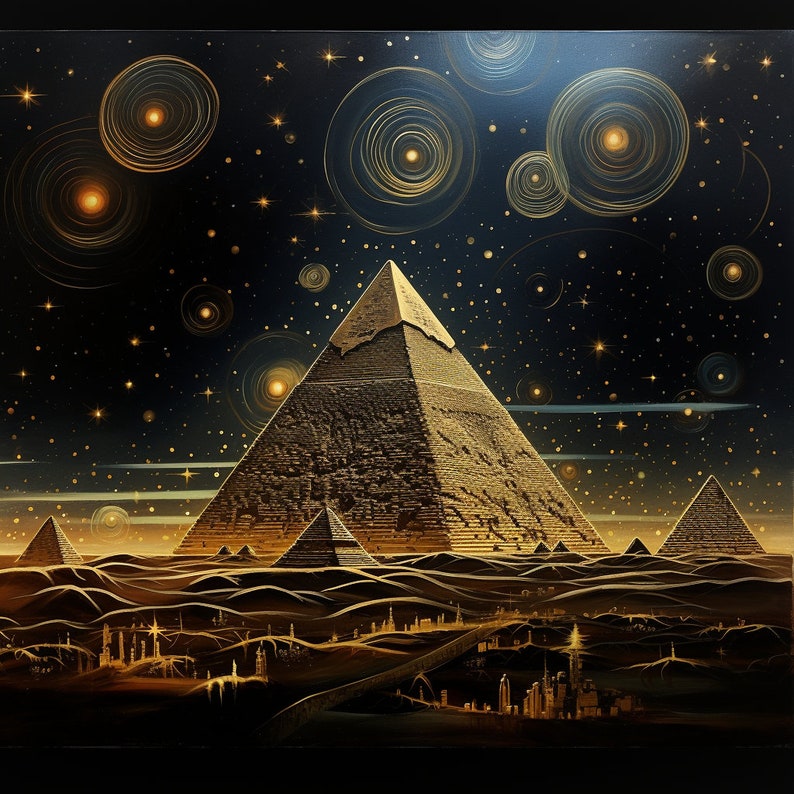 Black and Gold Pyramids - Etsy