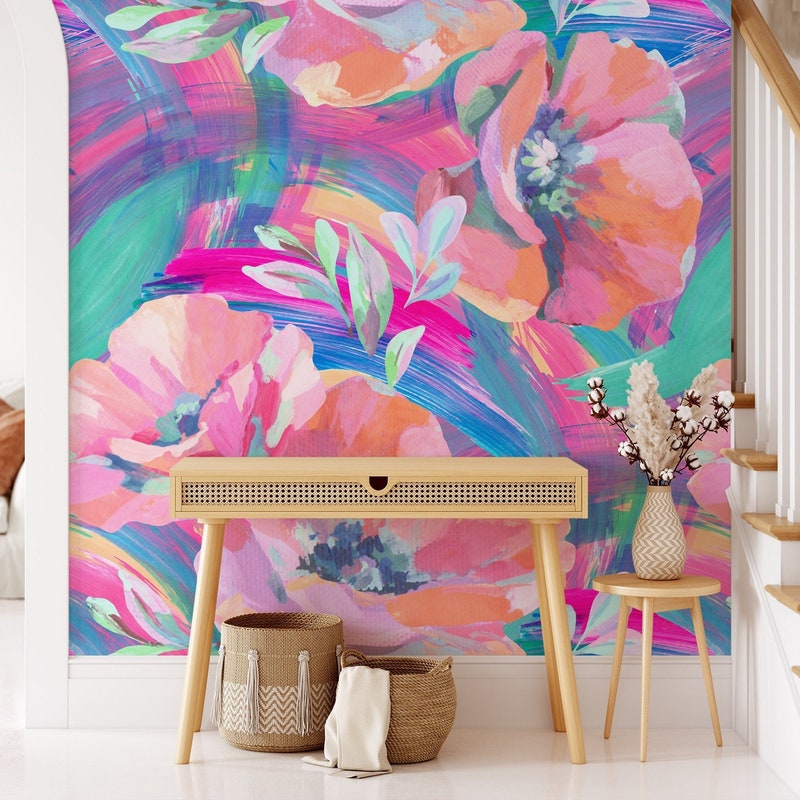 Large Floral Wallpaper - Etsy