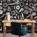 Car Mechanic Tools Peel & Stick Wallpaper, Automotive Pattern Wall ...