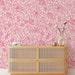 Pink Floral Line Art Paisley Pattern Peel & Stick Wallpaper, Elegant ...
