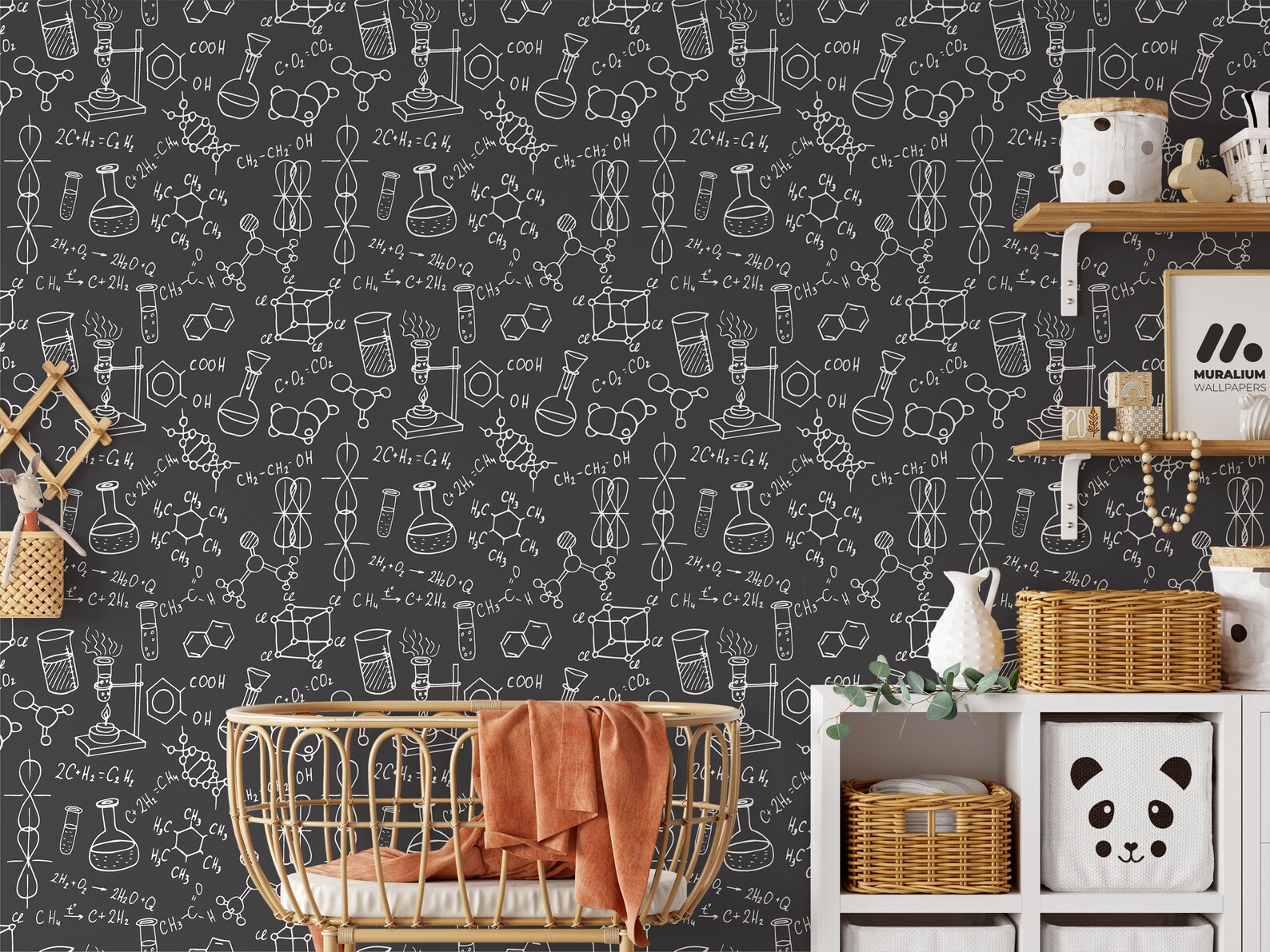 Chemistry Notes Peel & Stick Wallpaper, Science Lab Wall Mural ...