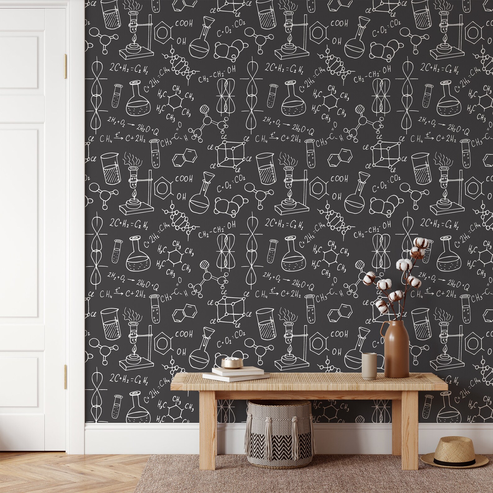 Chemistry Notes Peel & Stick Wallpaper, Science Lab Wall Mural ...