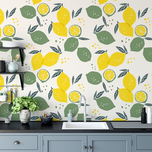 Lemon Wallpaper - Etsy