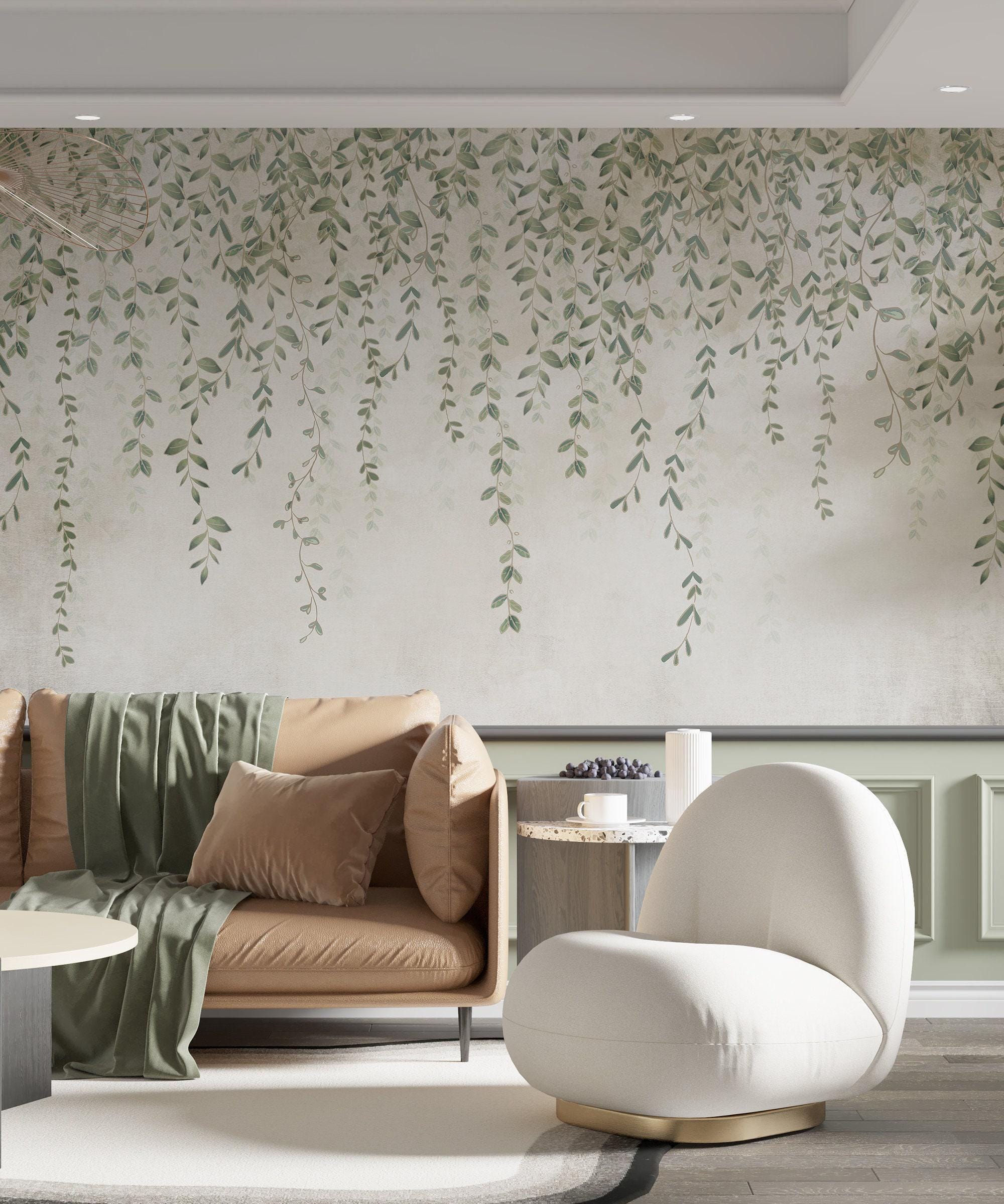 Romantic Hanging Vines Illustration Wallpaper, Soft Backdrop With ...