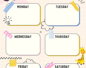 Fun & Colorful Kids Weekly Planner | Cute Owl Design | School or ...