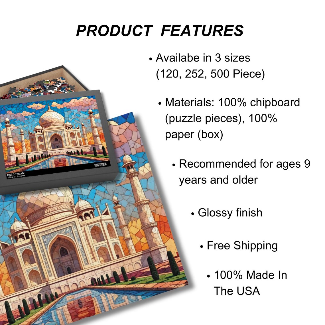 The Taj Mahal - India Puzzle, India Puzzle, World Wonder Puzzle, Travel ...