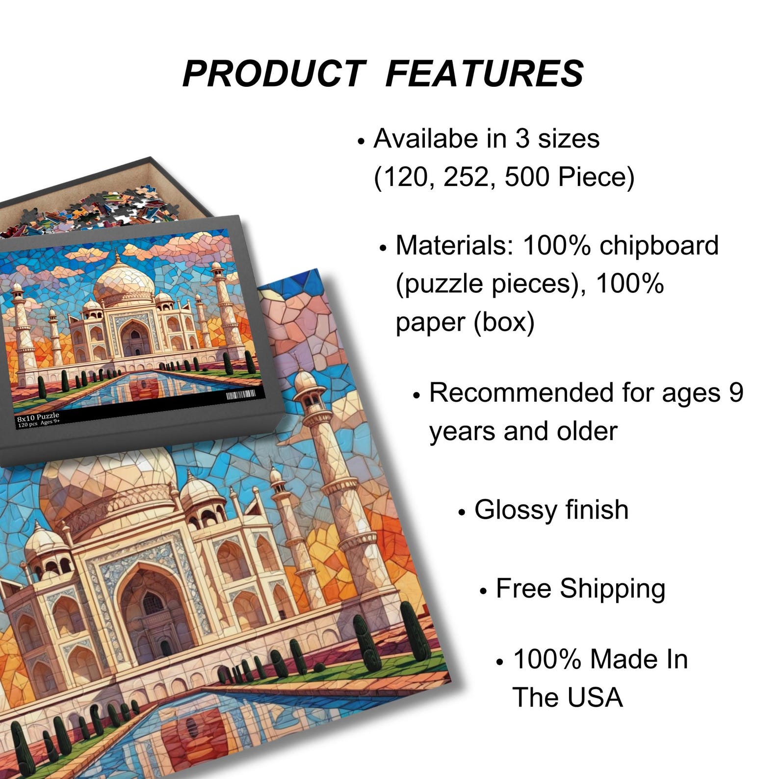 The Taj Mahal - India Puzzle, India Puzzle, World Wonder Puzzle, Travel ...