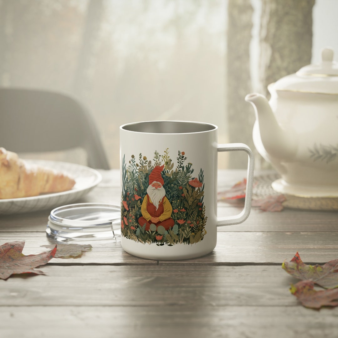 Zen Garden Gnome 10oz Insulated Coffee Mug, Gift for Gardeners, Gift ...